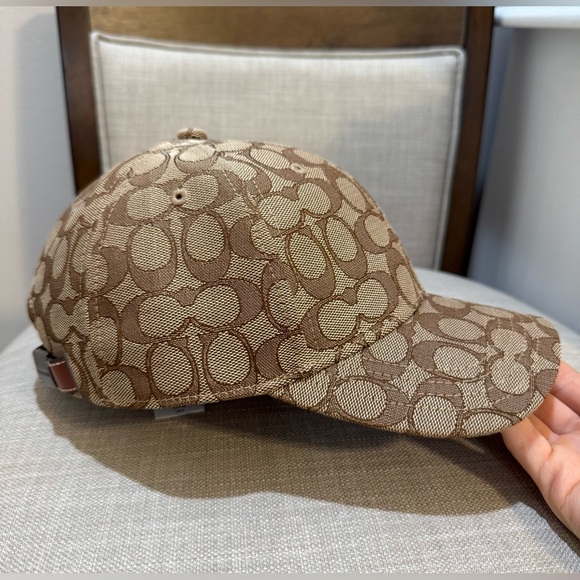 Coach | Accessories | Coach Signature Khaki Jacquard Baseball Cap ...